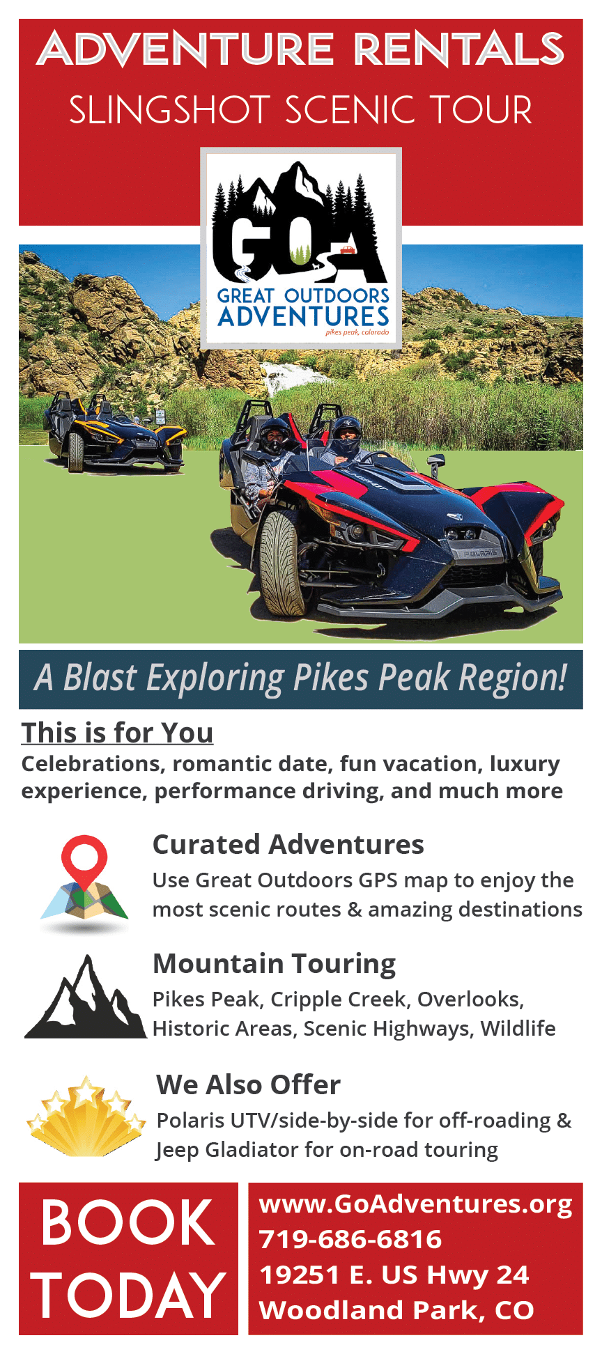 Rack Cards - Great Outdoors Adventures | On & Off Road Tours and Adventures